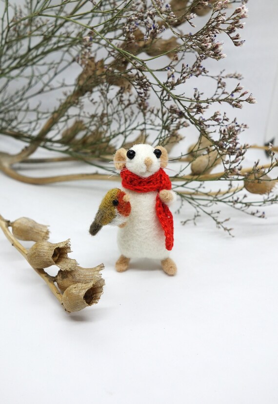 Milo the Mouse Miniature Needle Felted Mouse Christmas Gift - Etsy