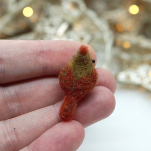 Couple of Tiny Needle Felted Cardinals, Miniature Bird, Male and Female ...