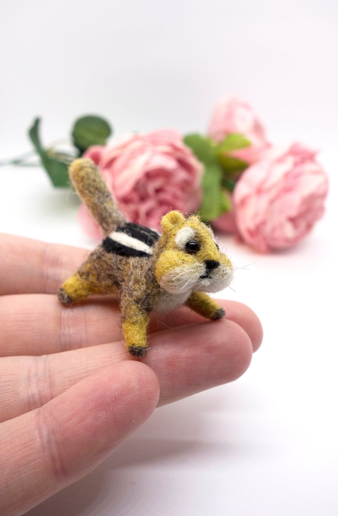 Cashew the Chipmunk, Miniature Needle Felted Animal, Gift for Her, Tiny ...