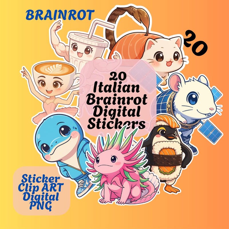 Italian brainrot etiquetas para imprimir - Etsy México