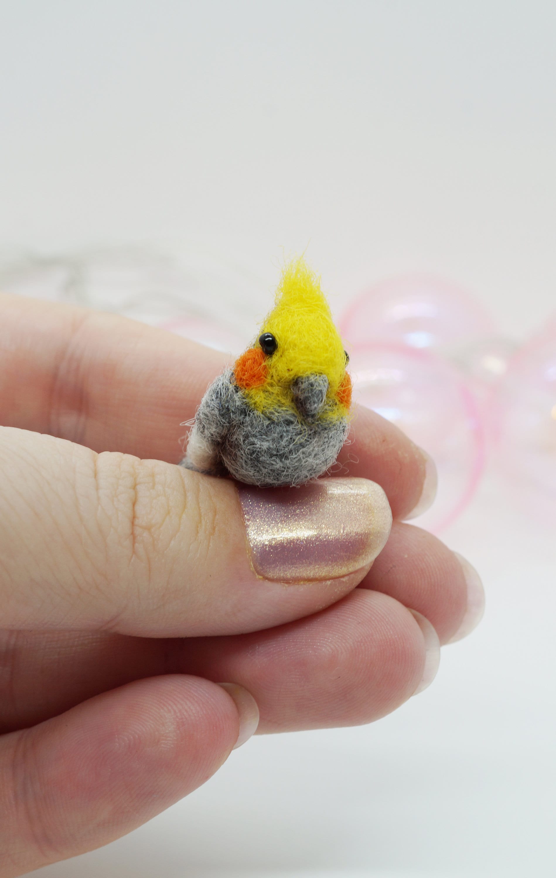 Miniature Needle Felted Gray Cockatiel Tiny Pet Cockatiel - Etsy