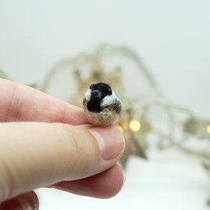 Tiny Needle Felted Chickadee, Miniature Bird, Made to Order - Etsy
