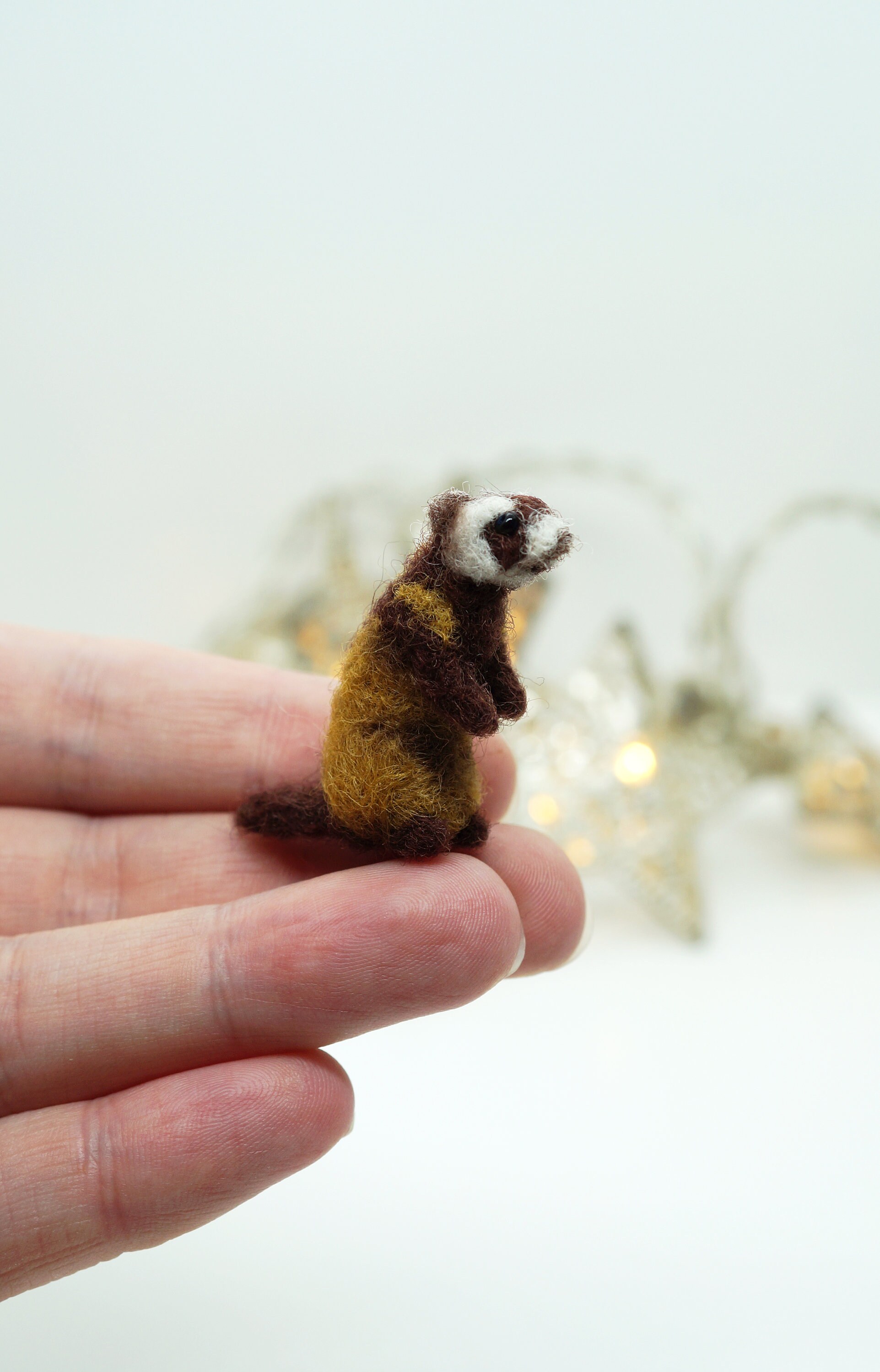 Tiny Needle Felted Ferret Miniature Animal Made to Order - Etsy