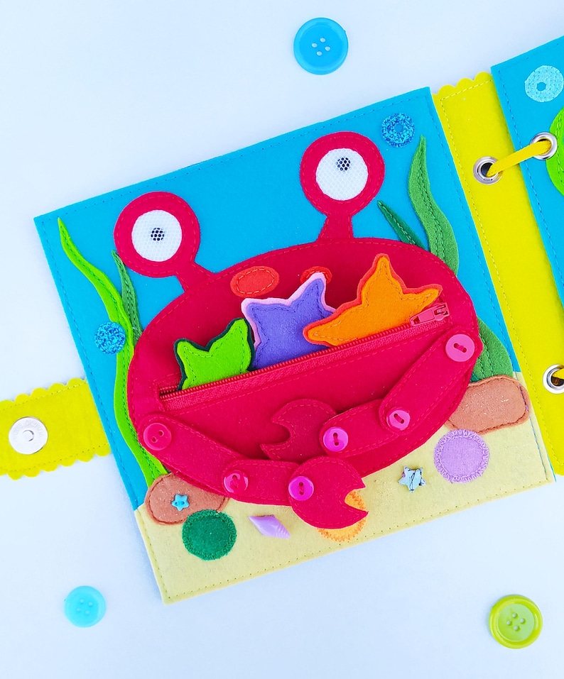 Sea Animals Quiet Book Pattern, Felt Sensory Book Template (PDF ...