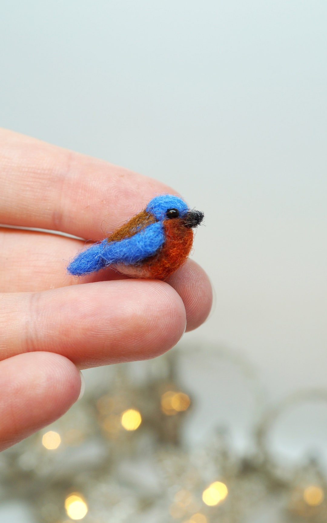 Tiny Needle Felted Bluebird, Miniature Bird, 1 Ready to Ship From NY - Etsy