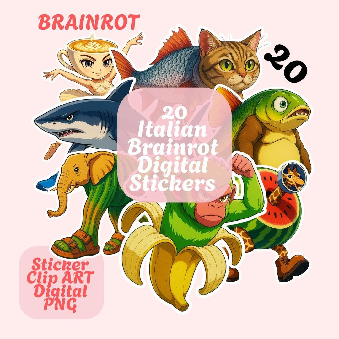 BRAINROT MEMES Digital Sticker Pack 20 PNG - Etsy