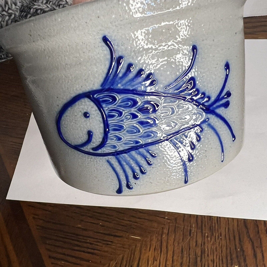 Vintage David Eldreth 1998 Fish Crock Collectible, Farmhouse, Country ...