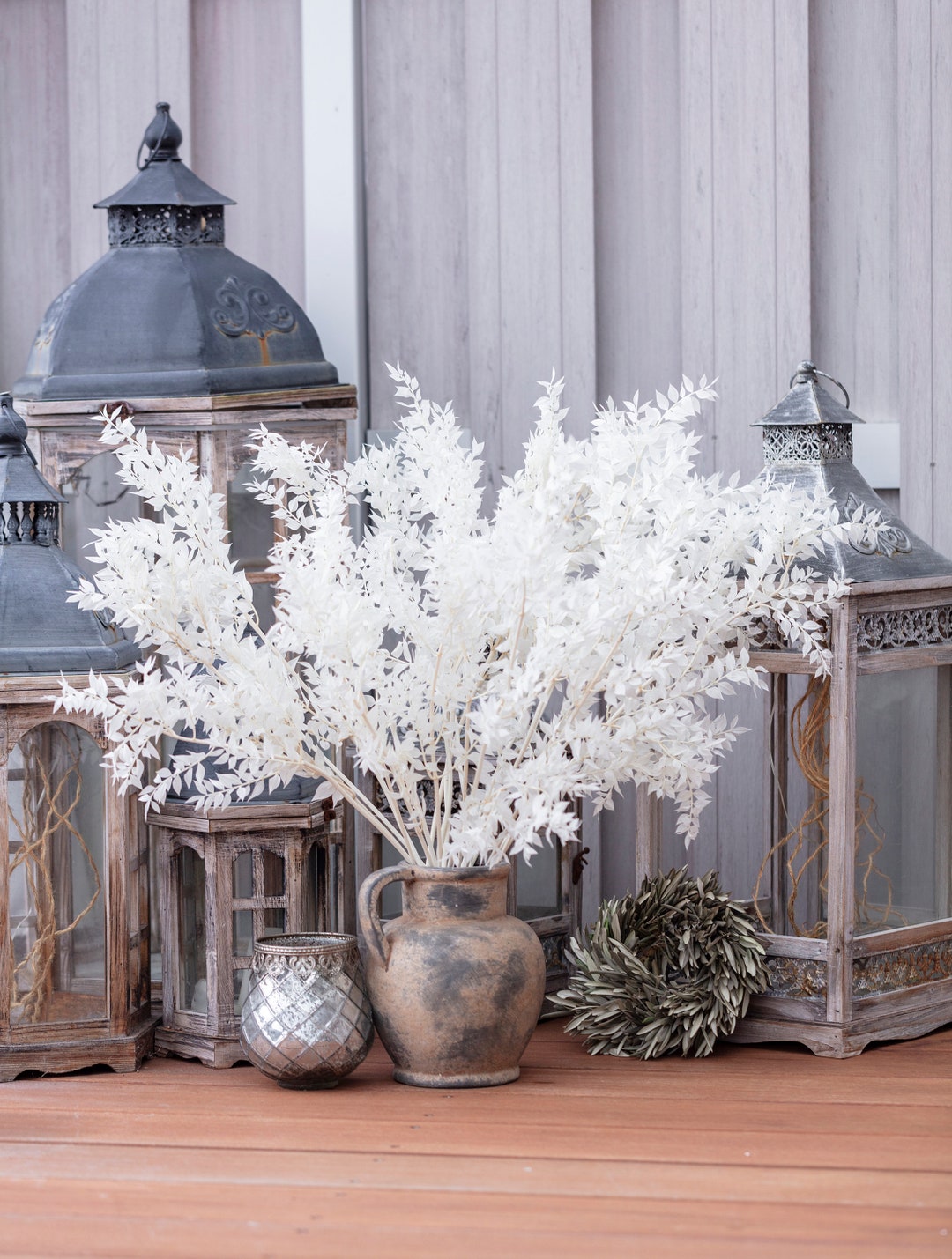 White Ruscus, Preserved Ruscus, Big Bunch, Home Decor, Boho Wedding ...