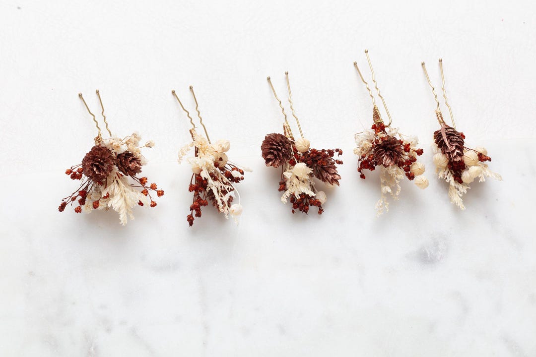 Wedding Boho Hair Pins, Autumn Hair Wedding Clips, Set Hair Pin, Rustic ...