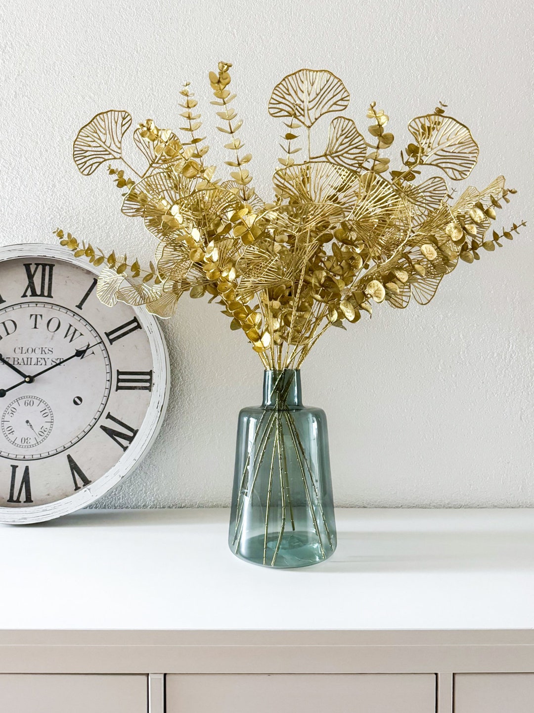 Gold Leaves, Gold Vintage Greenery, Gold Artificial Plants, Gold ...