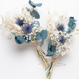 Dry Flower Bouquet, Natural Blue Thistle, Wedding Dried Flower Bouquet ...