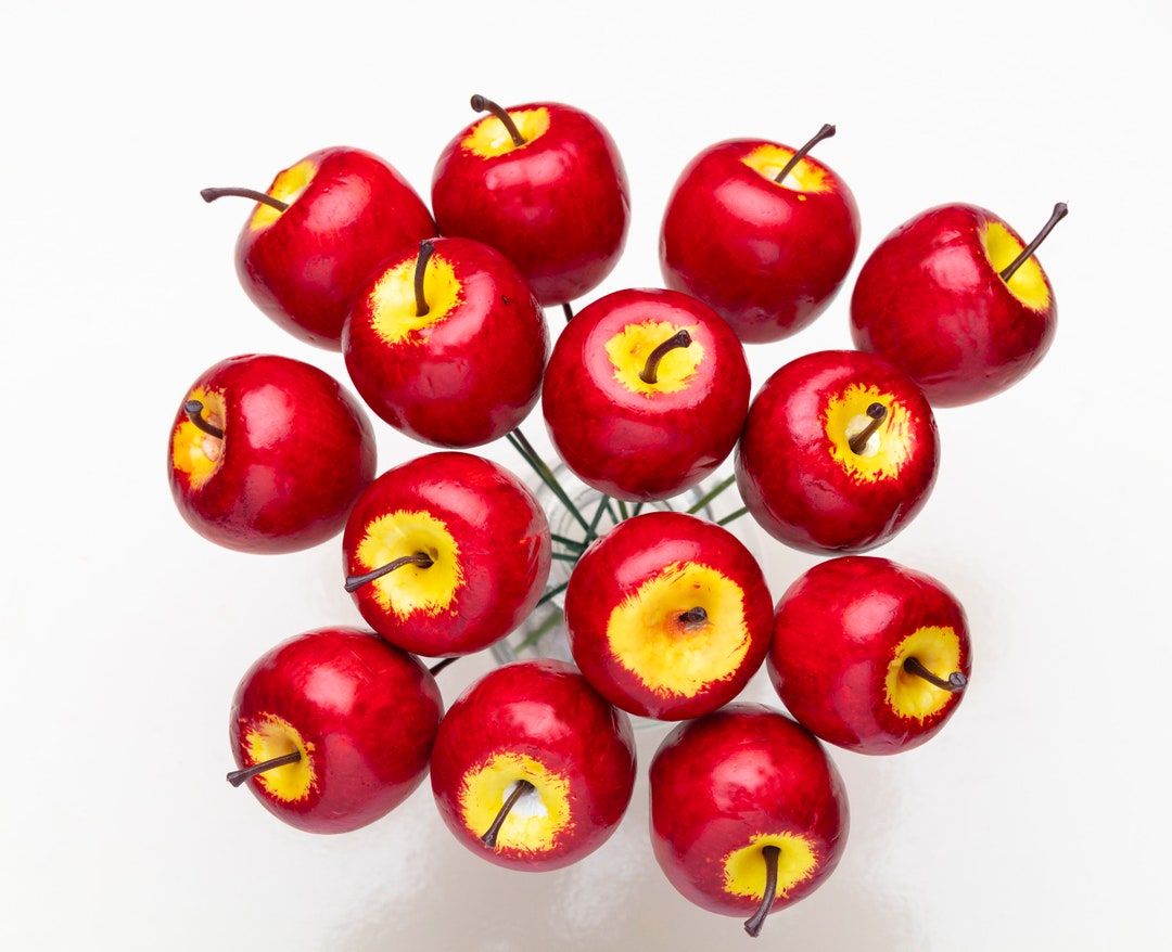 Red Christmas Apple on a Stick Fake Fruit Decor Xmas Apple - Etsy