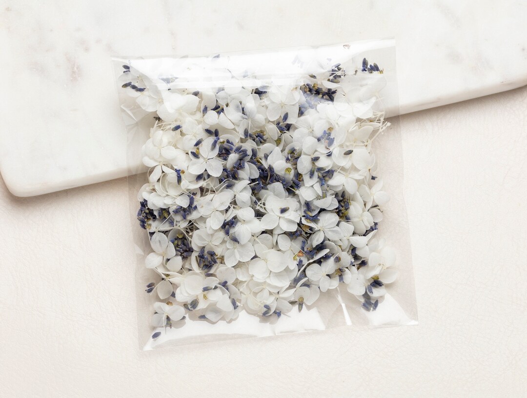 Preserved White Hydrangea Confetti With Lavander, 100% Biodegradable ...