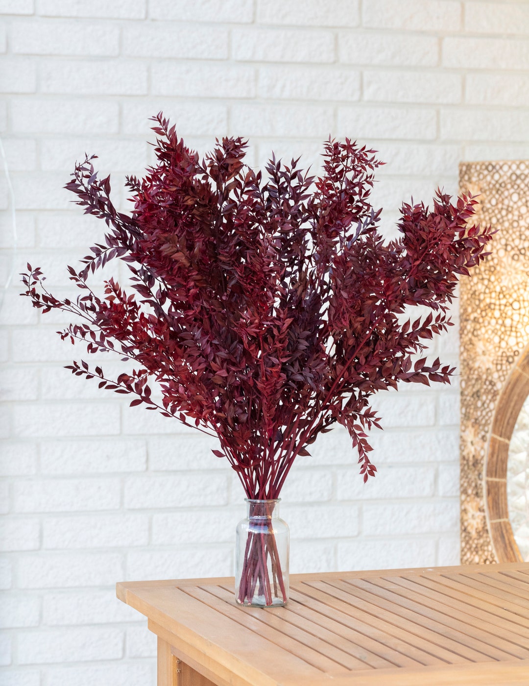 Red Preserved Ruscus, Bunch, Home Decor, Boho Wedding Decoration, Room ...