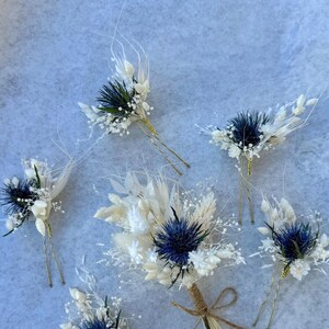 Thistle Hair Pins, Eryngium Pin, White Wedding Thistle Hair Clips ...