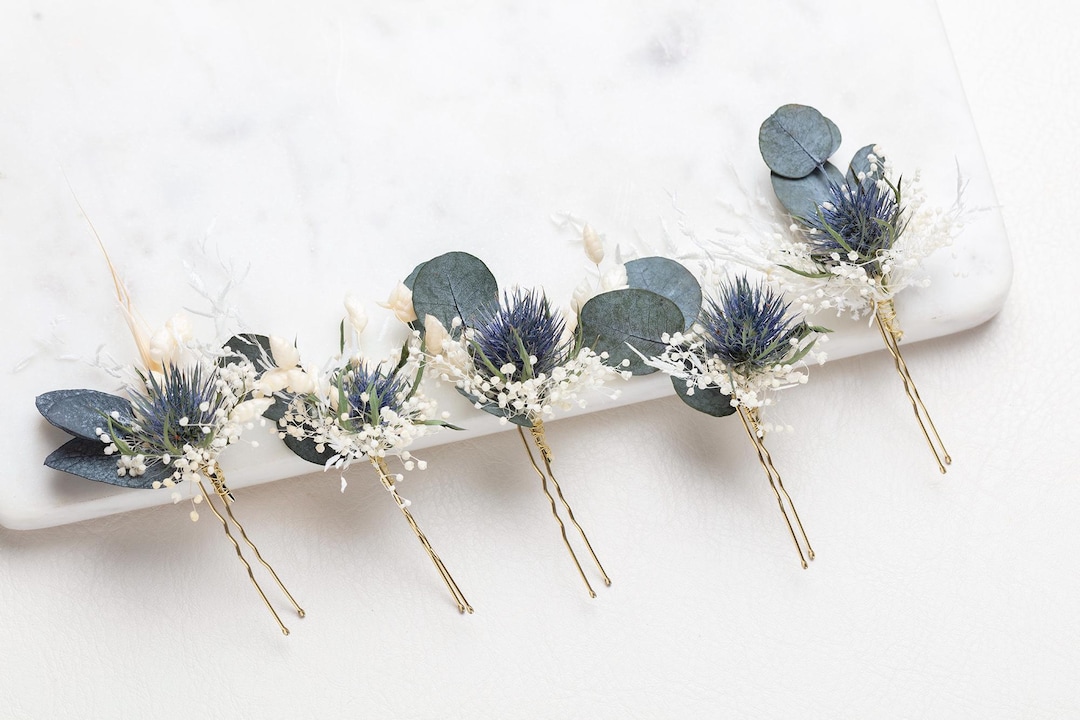 Thistle Hair Pins, Eryngium Pin, Eukalyptus and Thistle Hair Clips ...
