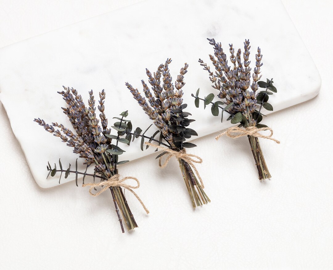 Lavender Wedding Buttonhole, Natural and Real Plants, Wedding Mini ...