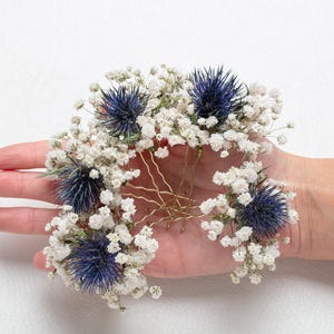 Thistle Hair Pins, Gypsophila Wedding Hair Clips, Set of 5 - Etsy