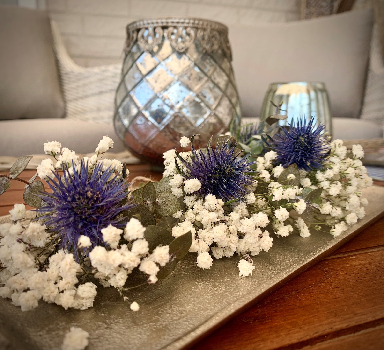 Dried Eryngium, 1 Natural Blue Thistle, Dried Thistle, Natural Dried ...