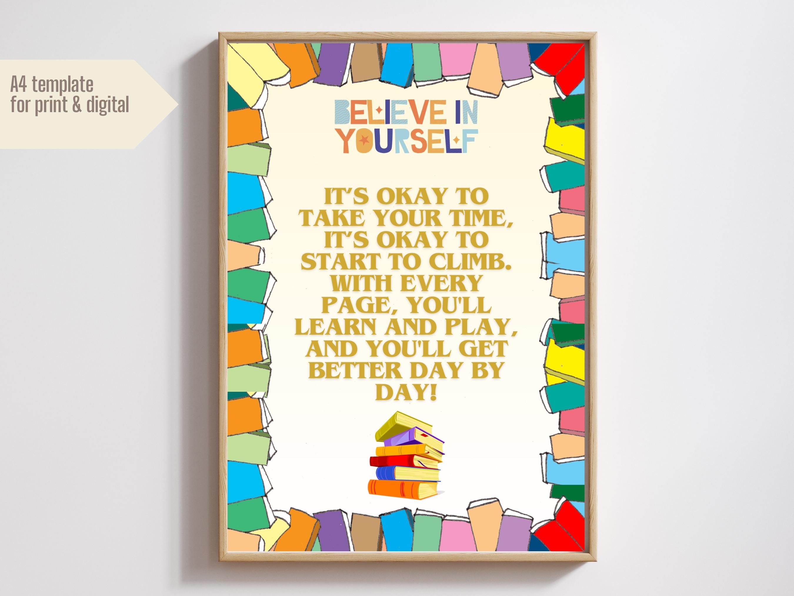 Motivational A4 Poster for Kids: Encouraging Growth and Learning Every ...