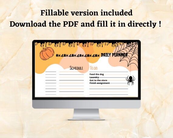 Halloween Daily Planner Digital Download, Printable Daily Planner, - Etsy