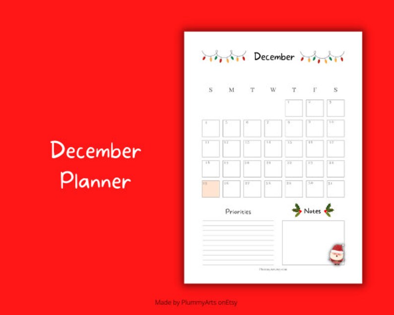 Christmas Planner, Xmas Printable Planner, Christmas Todo List, Digital ...