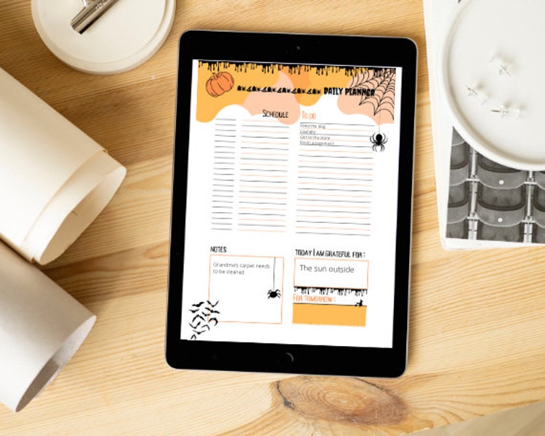 Halloween Daily Planner Digital Download, Printable Daily Planner, - Etsy