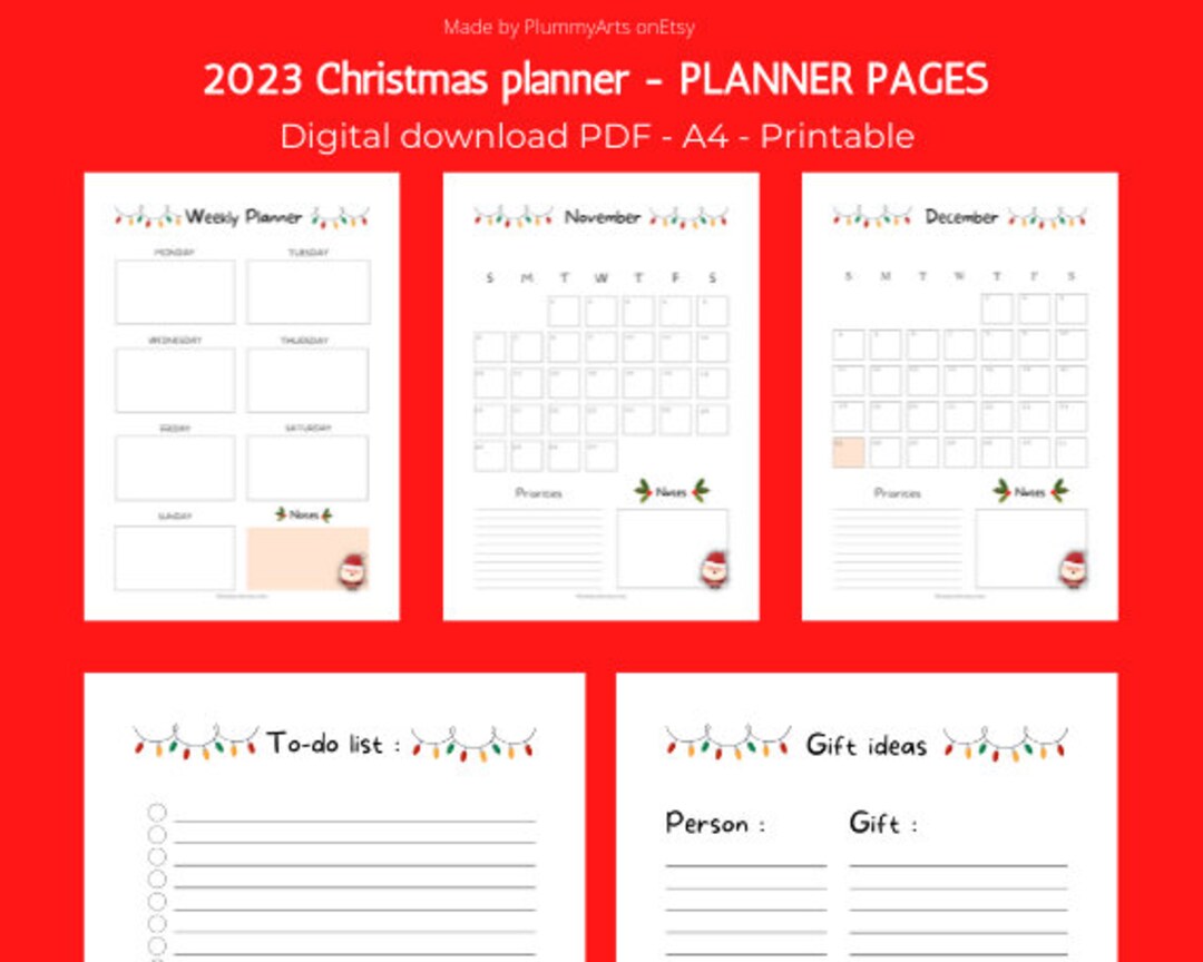 Christmas Planner, Xmas Printable Planner, Christmas Todo List, Digital ...