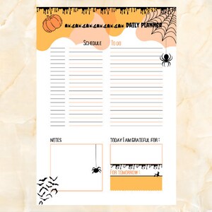 Halloween Daily Planner Digital Download, Printable Daily Planner, - Etsy