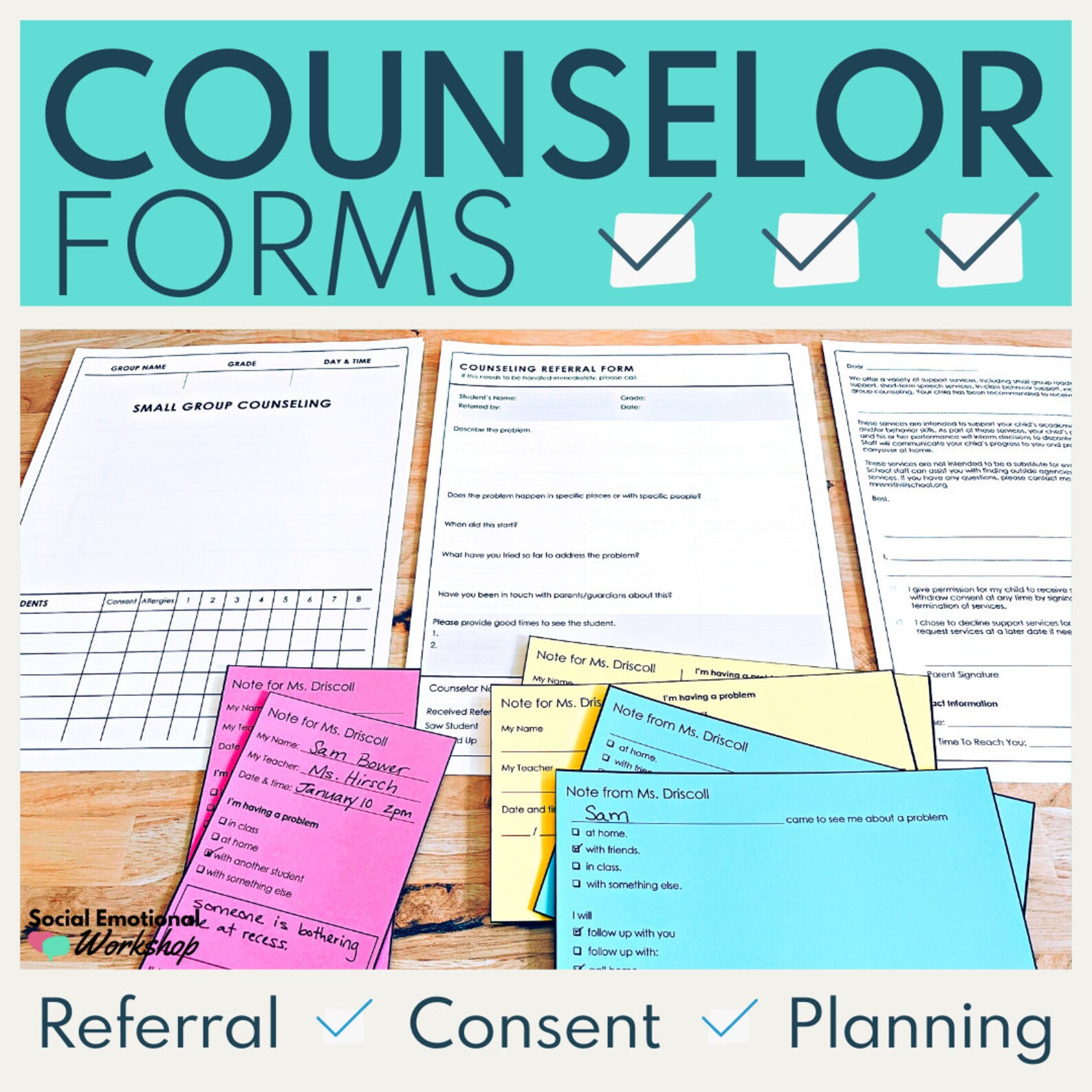 Counselor Forms: Group Counseling Plan, Permission Slips, Referral - Etsy