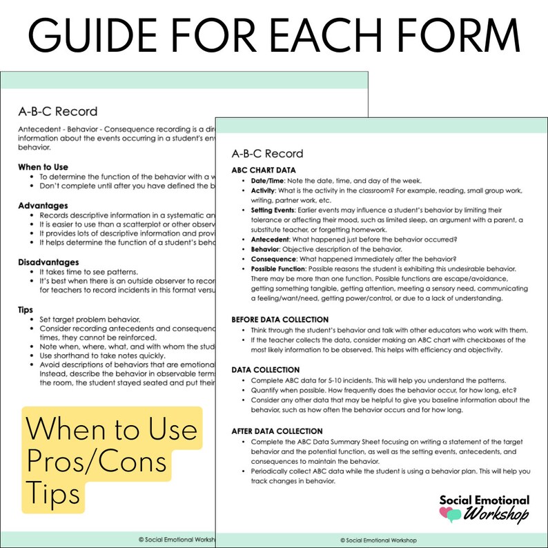 Editable Behavior Data Collection Sheets & Student Documentation Forms ...