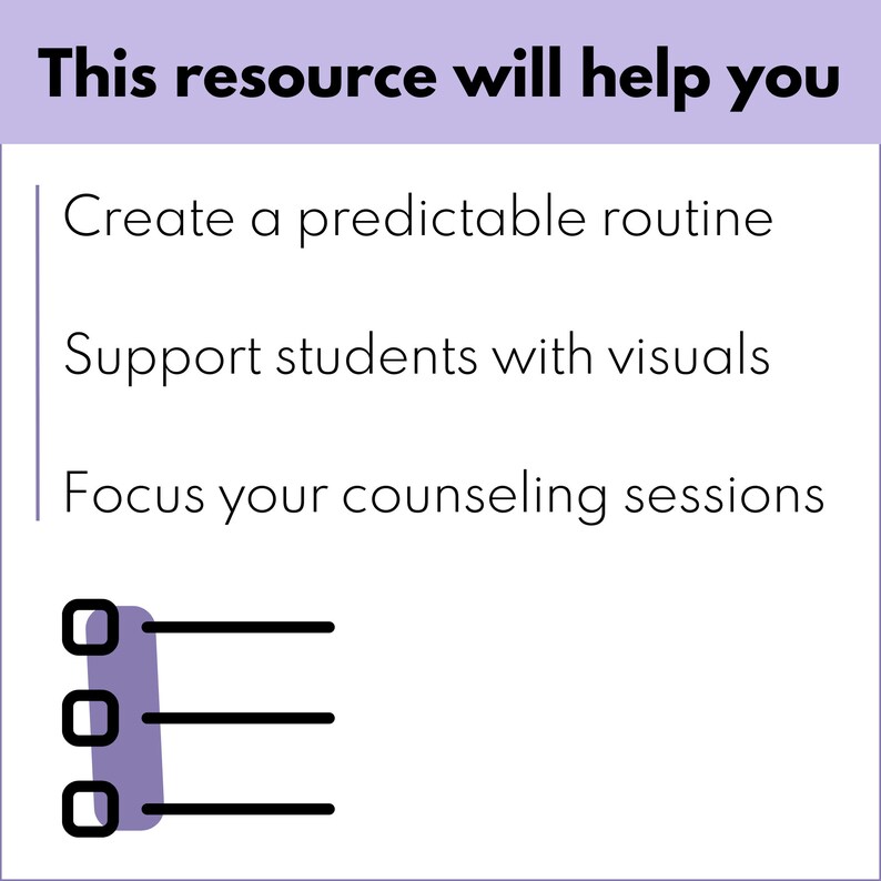 Visual Schedule for Individual or Group Counseling | Routines - Etsy