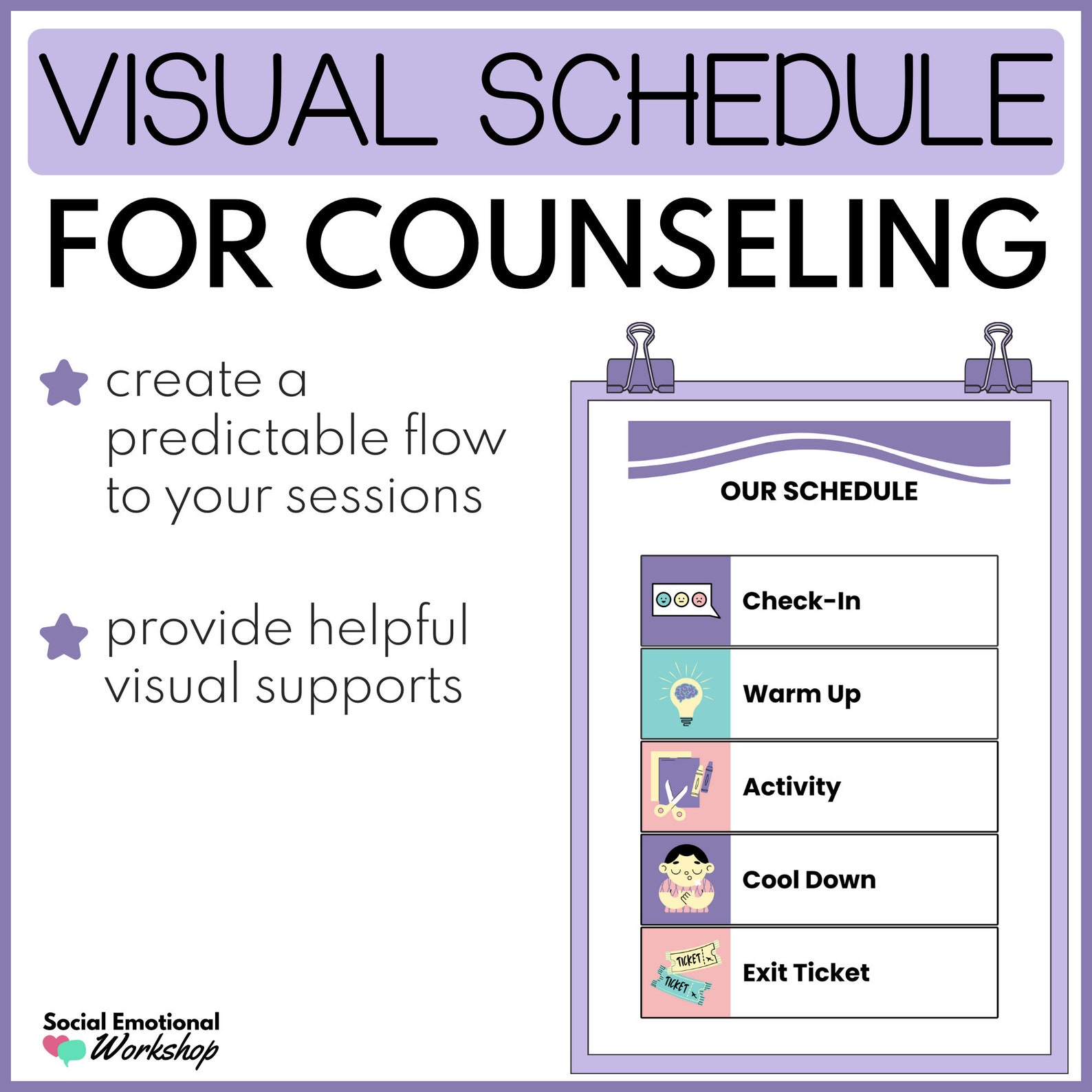 Visual Schedule for Individual or Group Counseling | Routines - Etsy