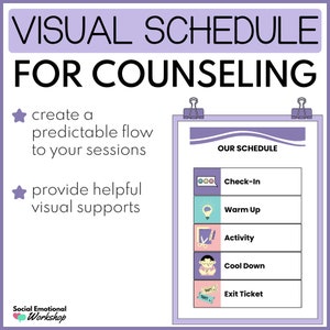 Visual Schedule for Individual or Group Counseling | Routines - Etsy
