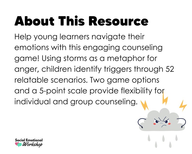 Anger Management Counseling Game - Anger Triggers & Anger Thermometer ...