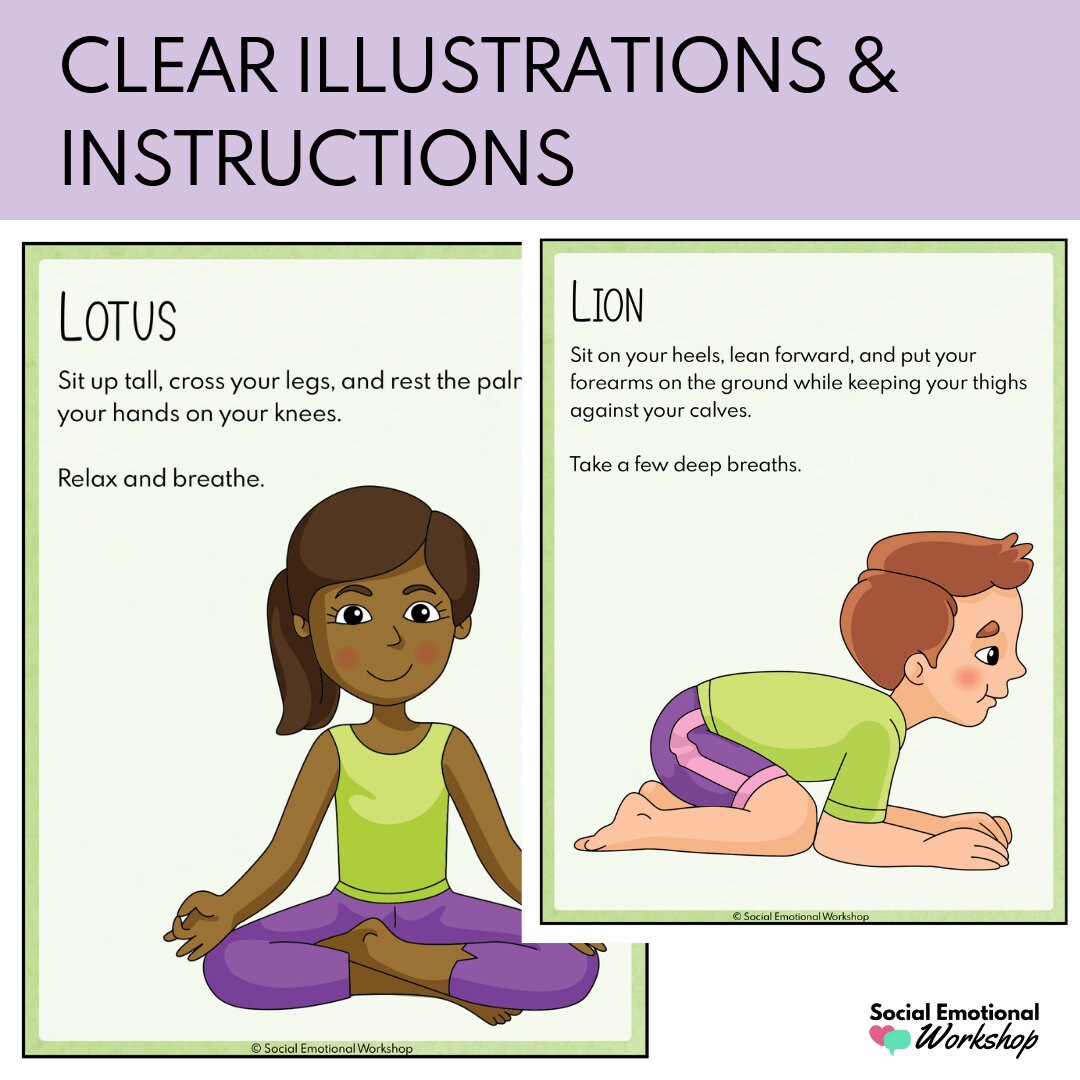 Yoga Pose Cards and Posters | Coping Skills and Calming Strategies - Etsy