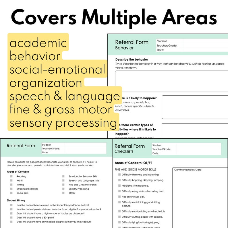 Editable Referral Forms and Check-ins for RTI MTSS and Intervention ...