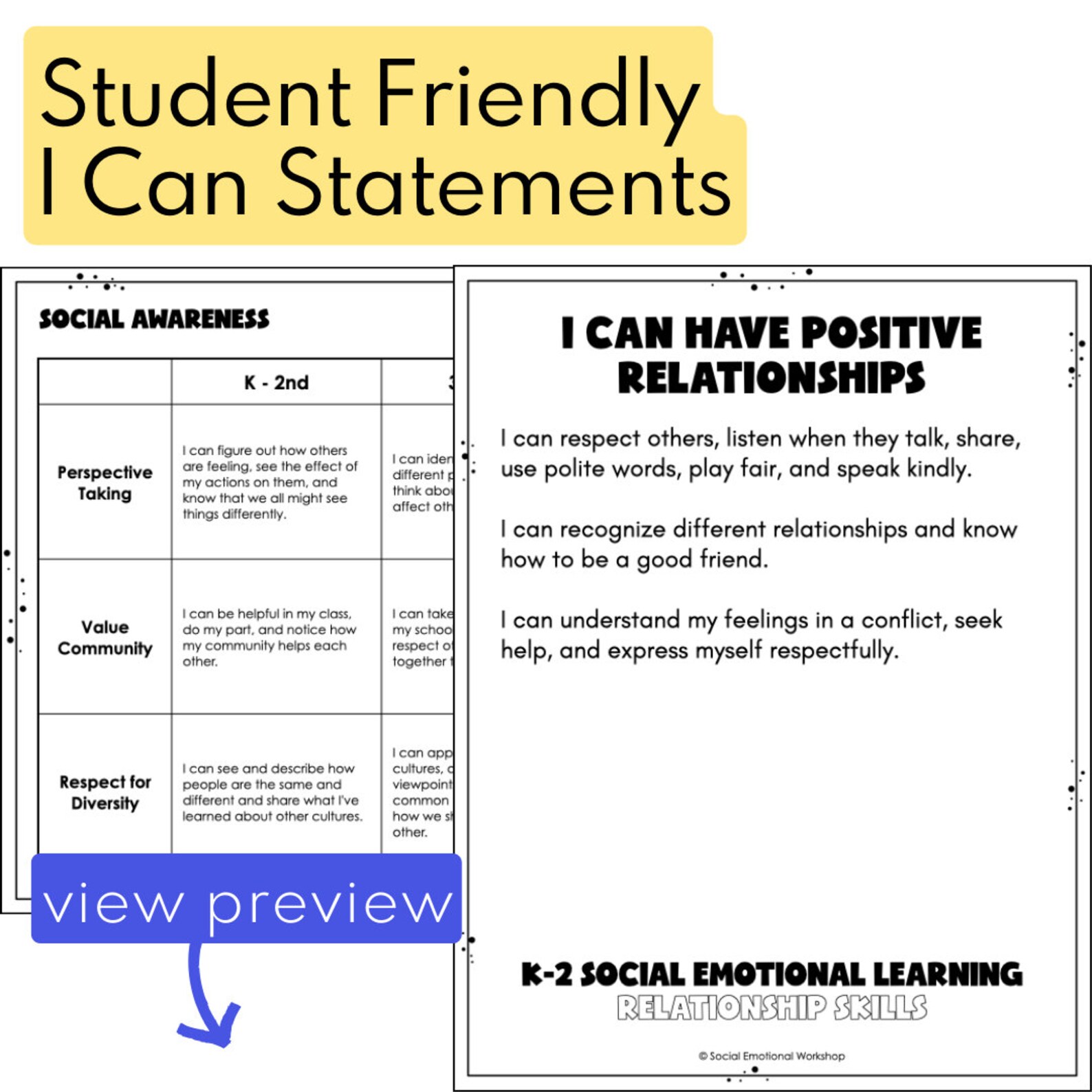 Social Emotional Learning Skills Checklists and SEL Standards CASEL ...