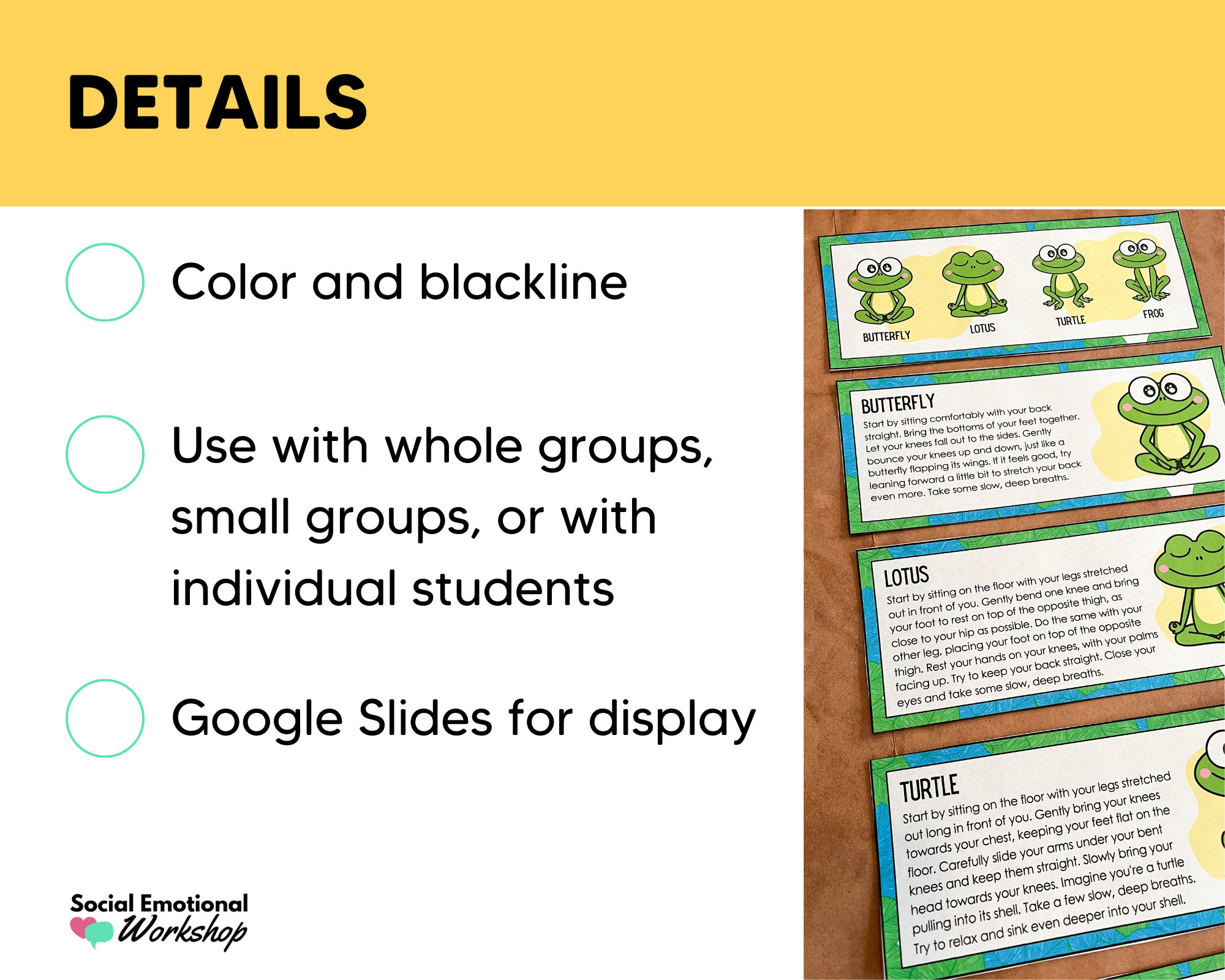 Yoga Cards for Kids | Poses, Posters, Flows | Easy Calming Strategies ...