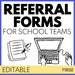 Editable Referral Forms and Check-ins for RTI MTSS and Intervention ...
