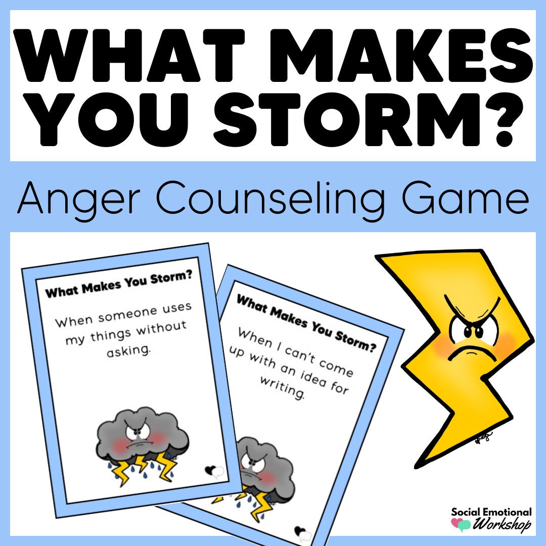 Anger Management Counseling Game - Anger Triggers & Anger Thermometer ...