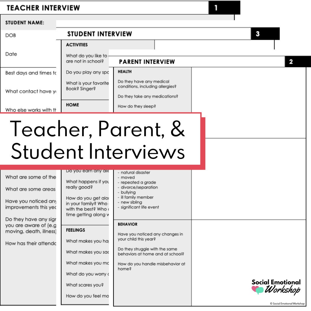 Interview Forms for Functional Behavior Assessments FBA - Editable ...
