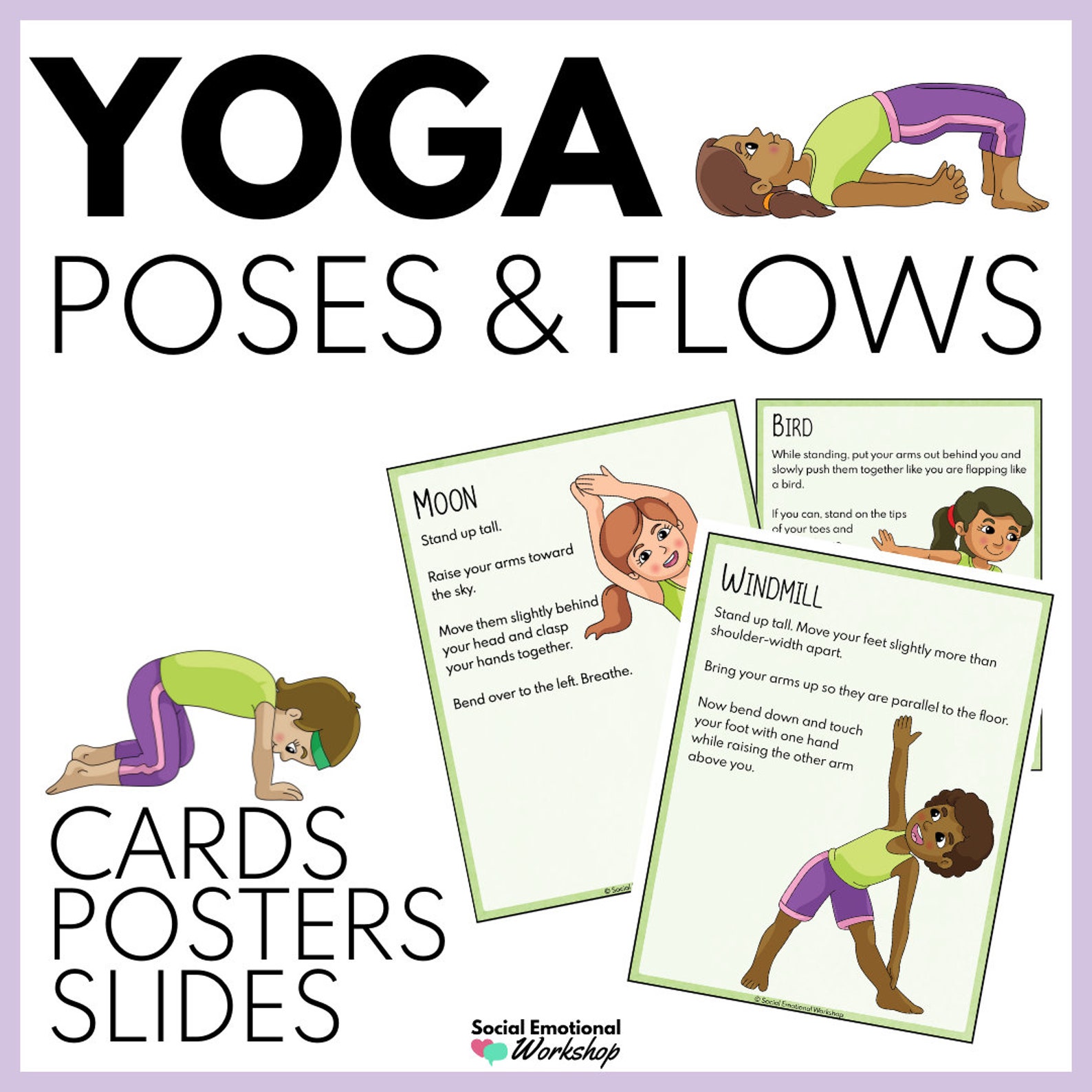 Yoga Pose Cards and Posters | Coping Skills and Calming Strategies - Etsy