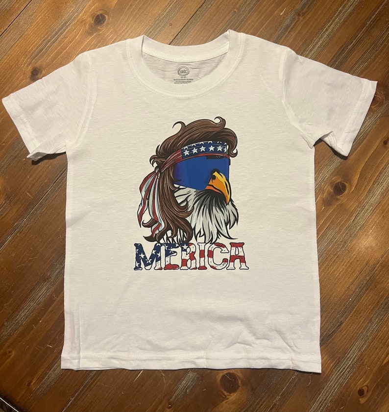 Youth Merica Mullet Eagle, American Flag, Eagle, 4th of July Tshirt - Etsy