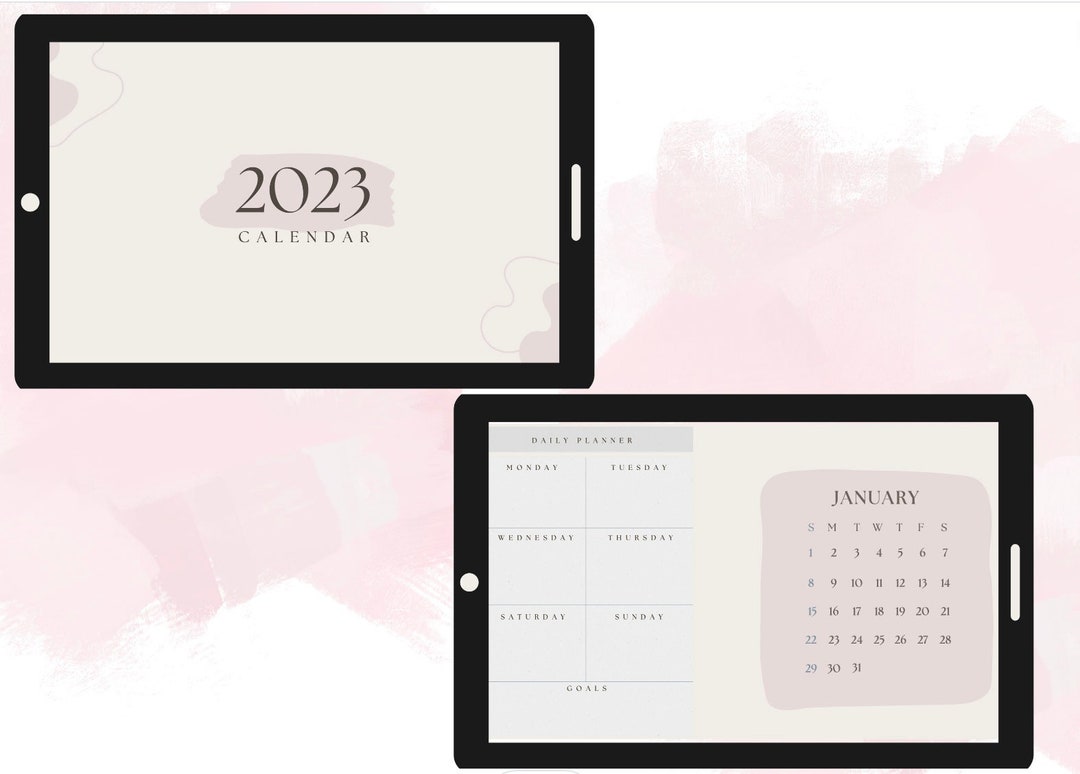 BEIGE Simple Planner, 2023 Calendar, Goodnotes, 2023 Digital Calendar ...