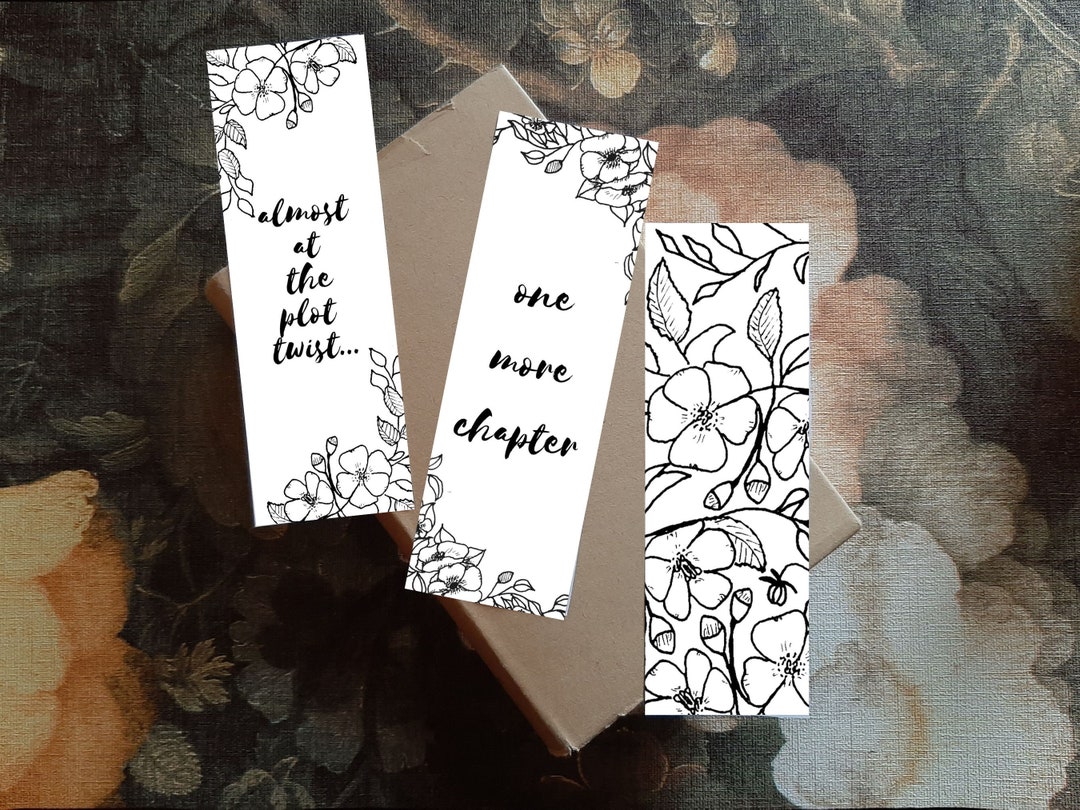 Set of 3 Ink Bookmark Printable, Instant Download and Print Bookmarks ...