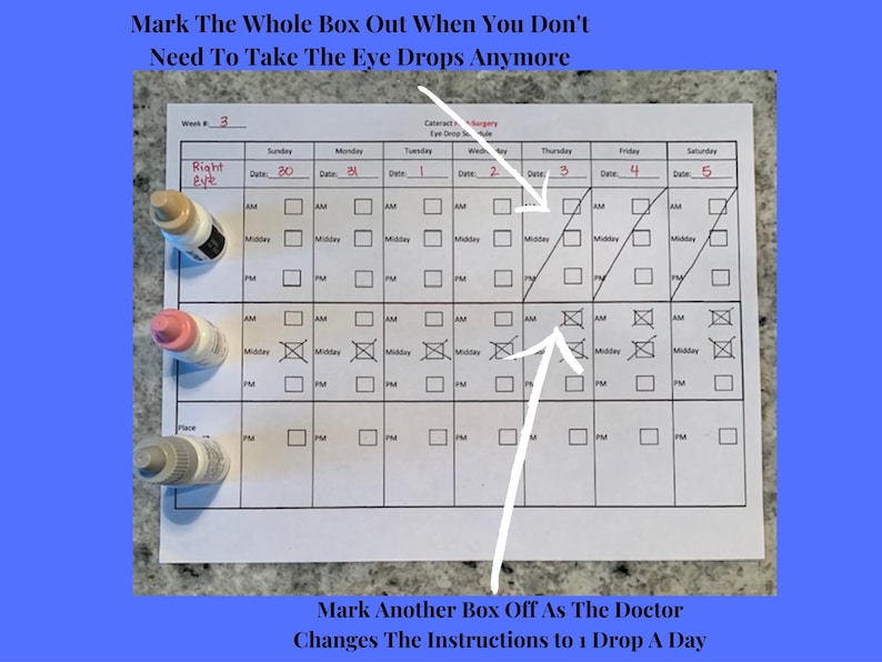 Eyedrop Cataract Surgery Eye Drop Tracker Eye Drop Schedule for ...