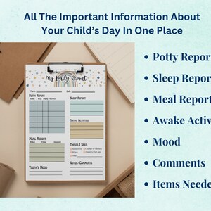 Caregiver Daily Log Infant Daily Report Caregiver Checklist Toddler ...