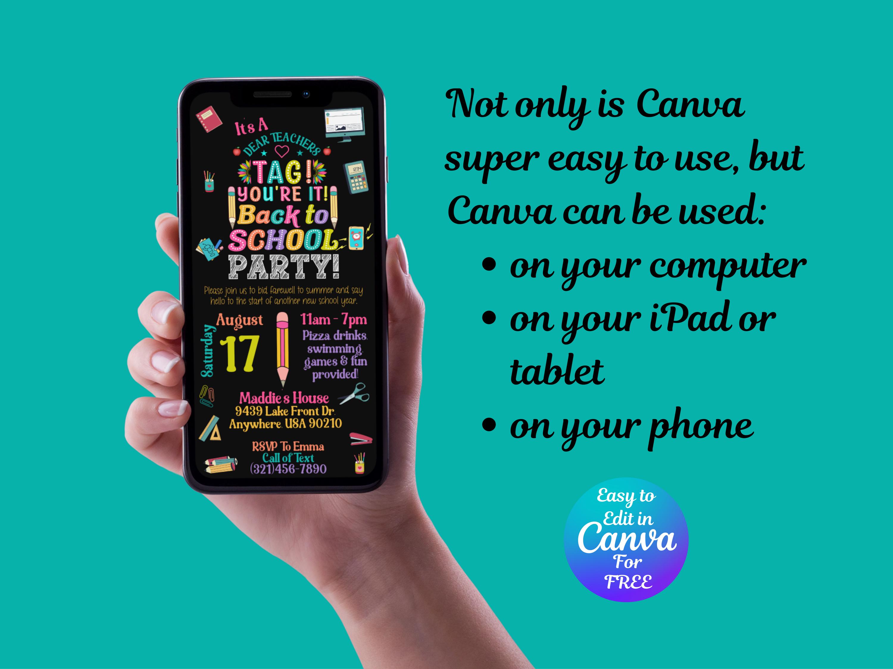 Digital Back to School Party Invitation Animated Back to School Invite ...