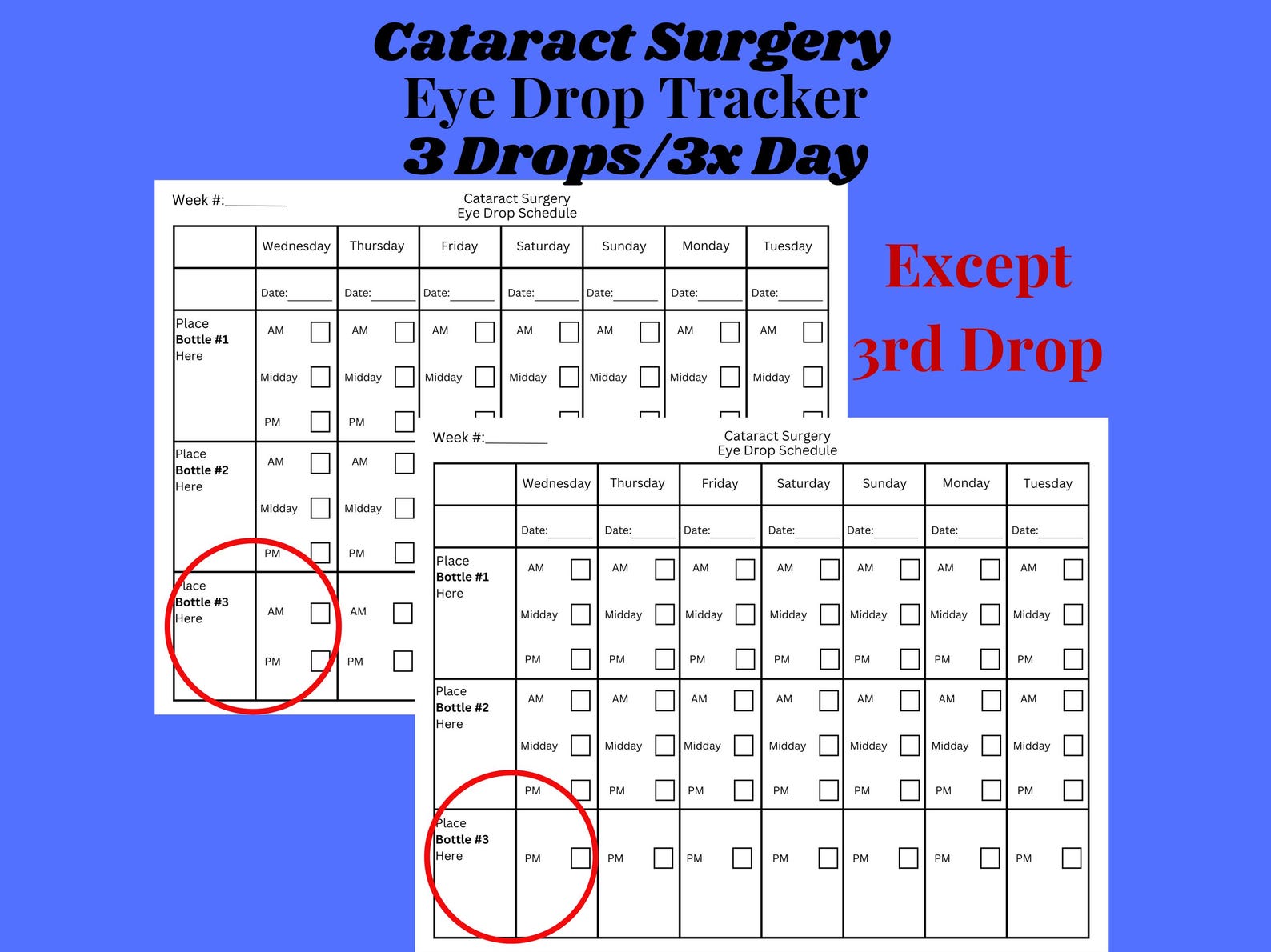 Eyedrop Cataract Surgery Eye Drop Tracker Eye Drop Schedule for ...